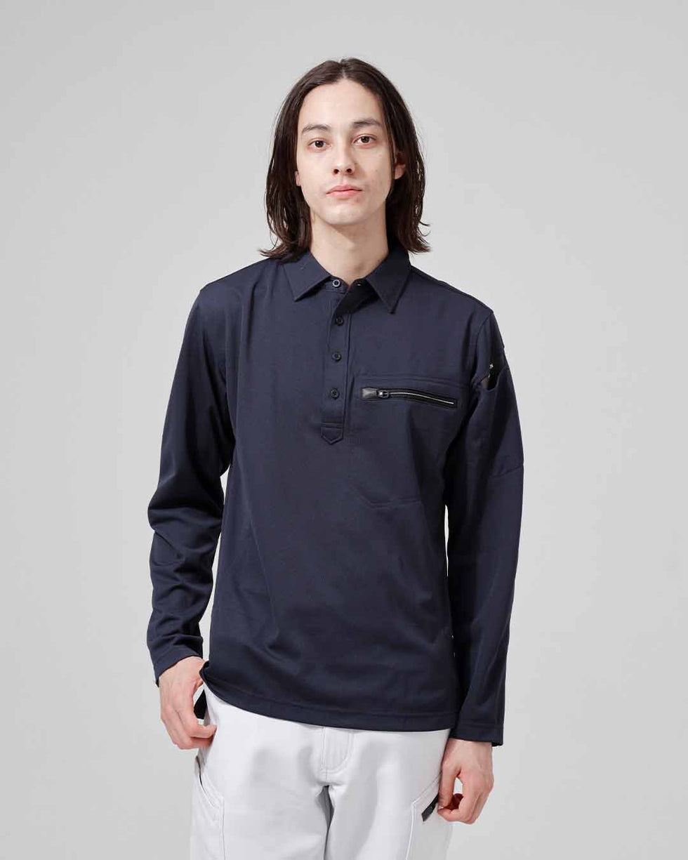 81305 ESワークニットロングポロシャツ – TS DESIGN